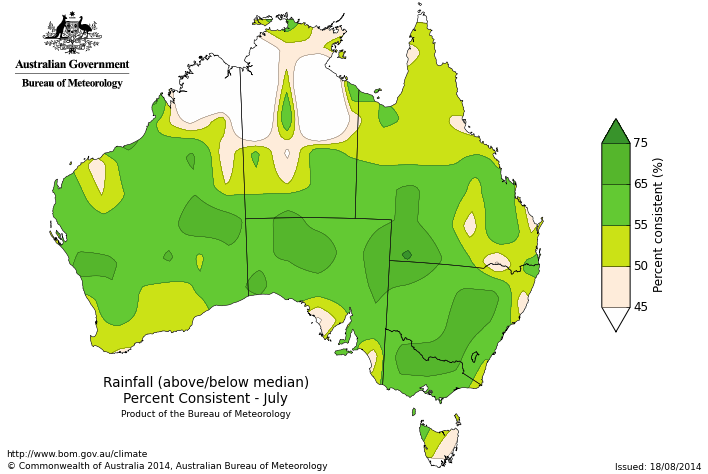 Australian climate outlook past accuracy maps