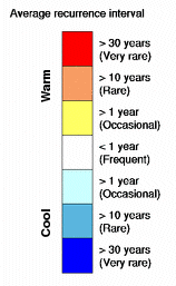 How to read the average recurrence interval maps