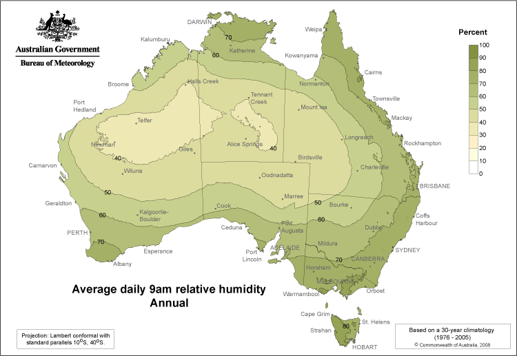 Relative Humidity World Map