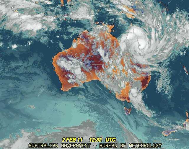 Cyclone Tracy Satellite Image Cyclone Trevor Creates Wind Gusts As